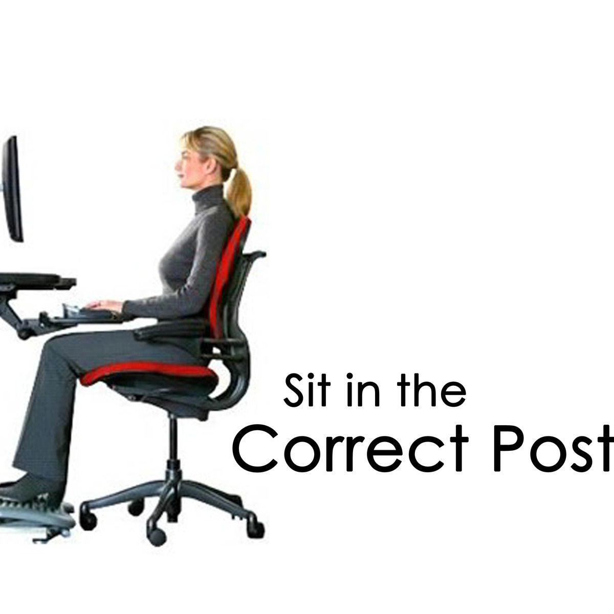 How to sit correctly at your desk? - Proper sitting posture at computer ...